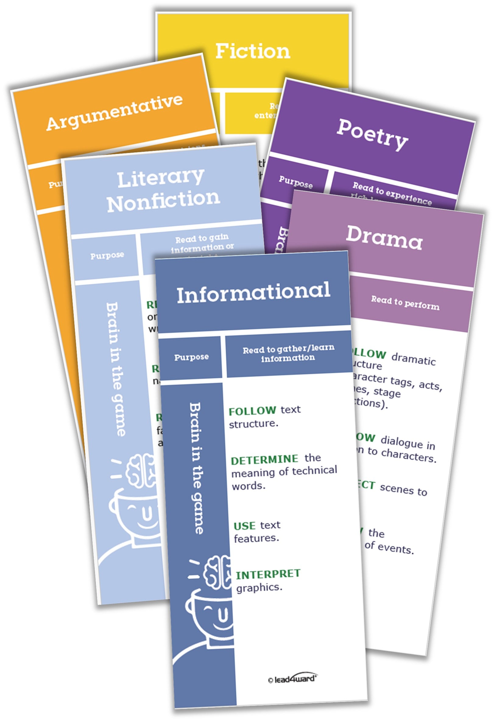 Elem Genre Bookmarks (Color) – lead4ward